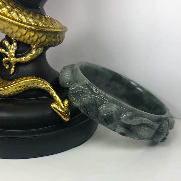 Jade | Jewelry | Jade Dragon Bangle Natural | Poshmark